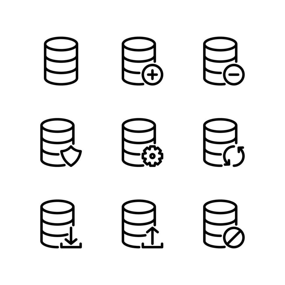 Database icon set. Database icons. 63208920 Vector Art at Vecteezy