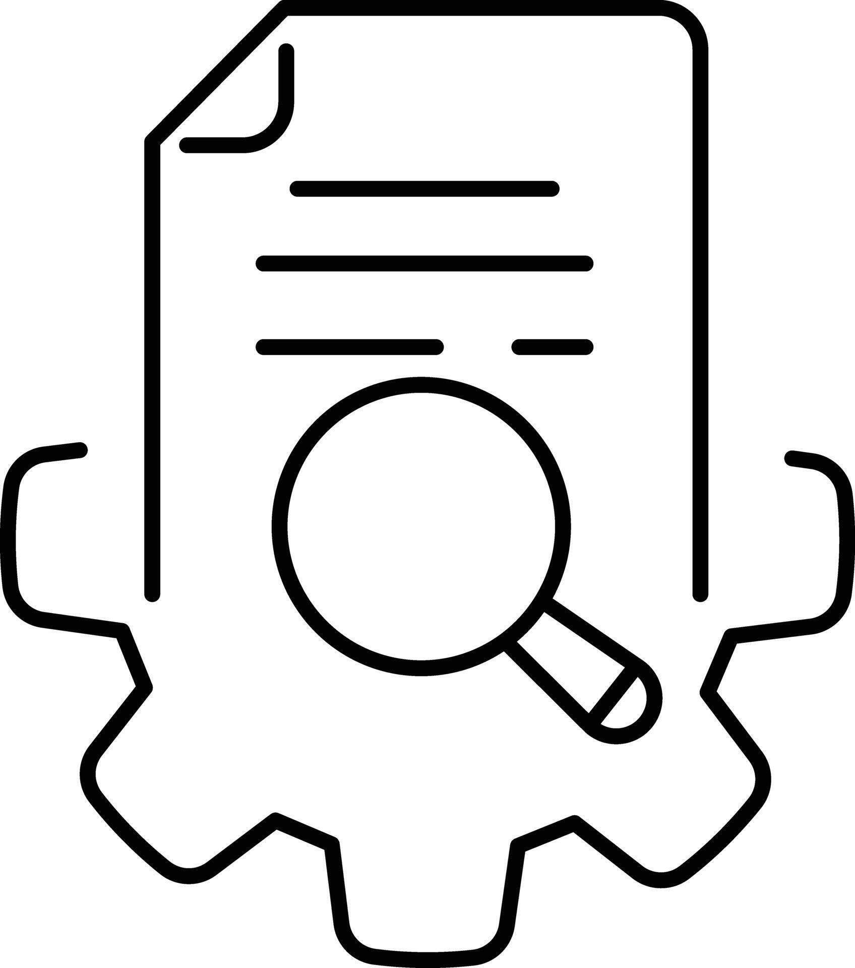 Verification document flow paperwork icon. a magnifying glass and a ...