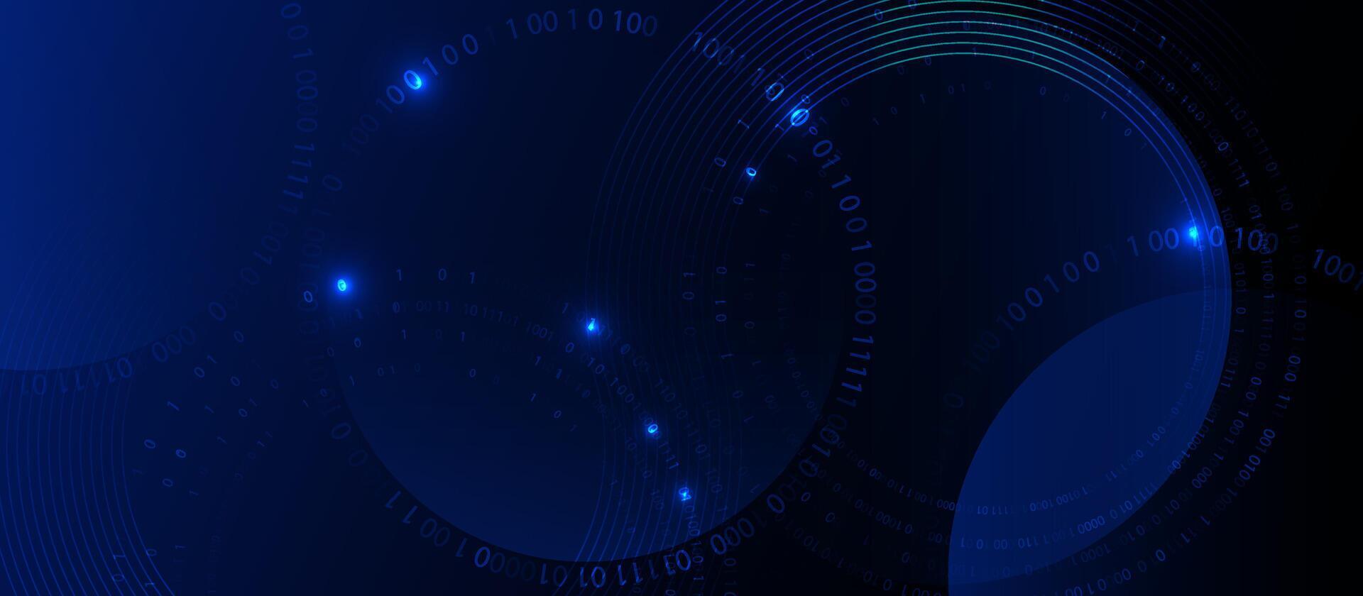 Futuristic Binary Code Abstract Background with Glowing Blue Tech Elements 63215846 Vector Art ...