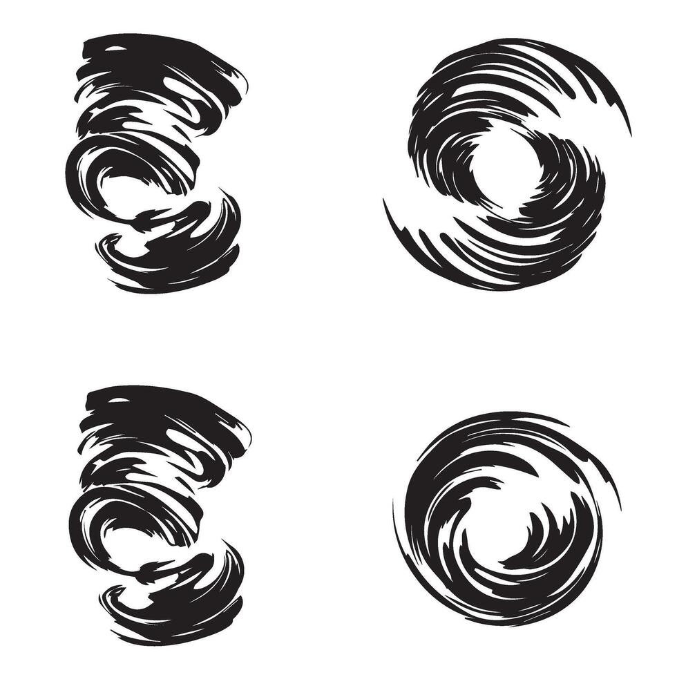 Tornado cyclone texture set with dynamic swirling air currents and abstract storm effects ...