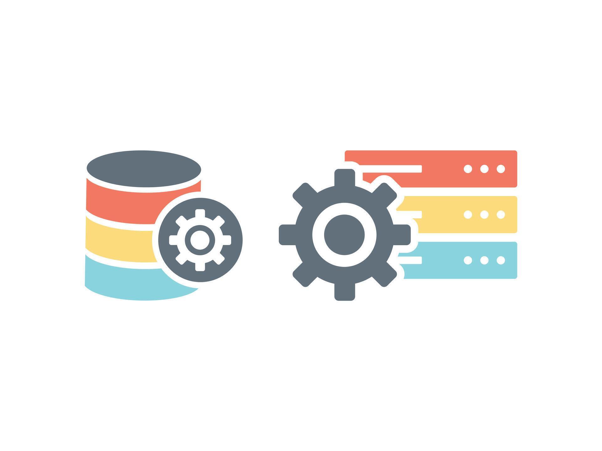 Set of colorful database storage system icons 63218142 Vector Art at Vecteezy