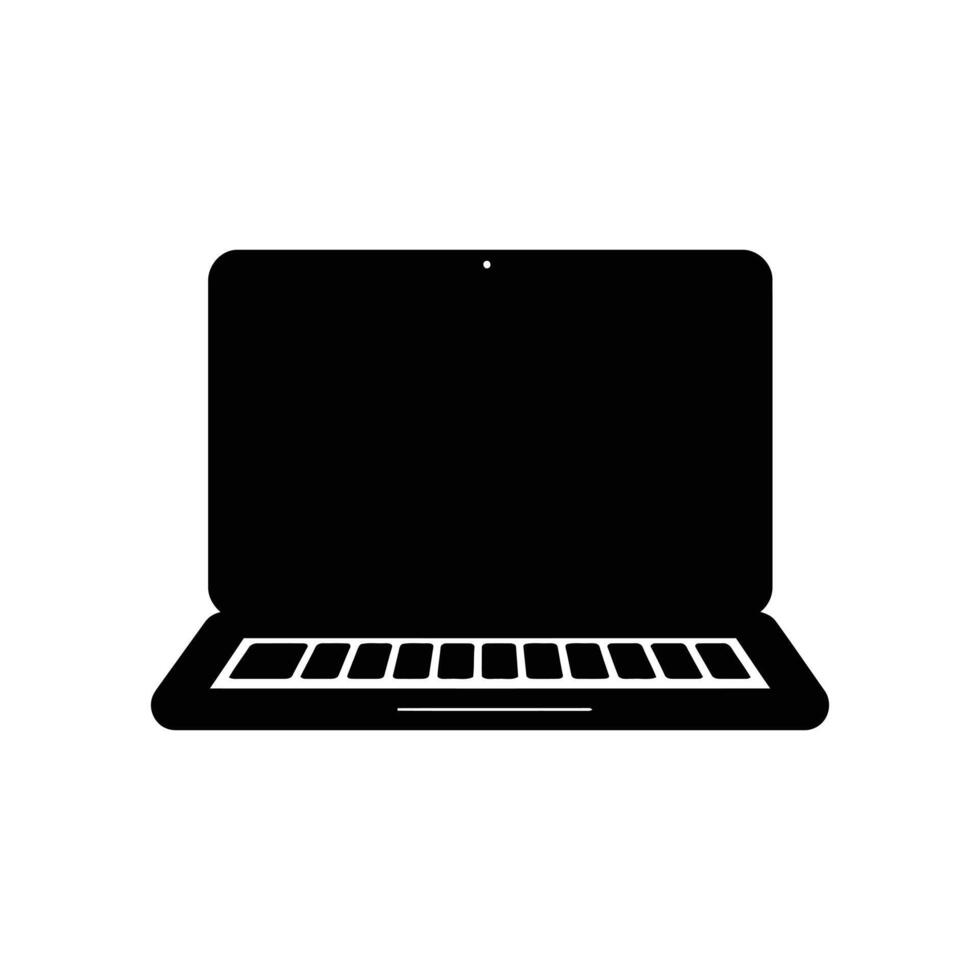 Black And White Silhouette Image Of A Notebook Computer 63419967 Vector Art at Vecteezy