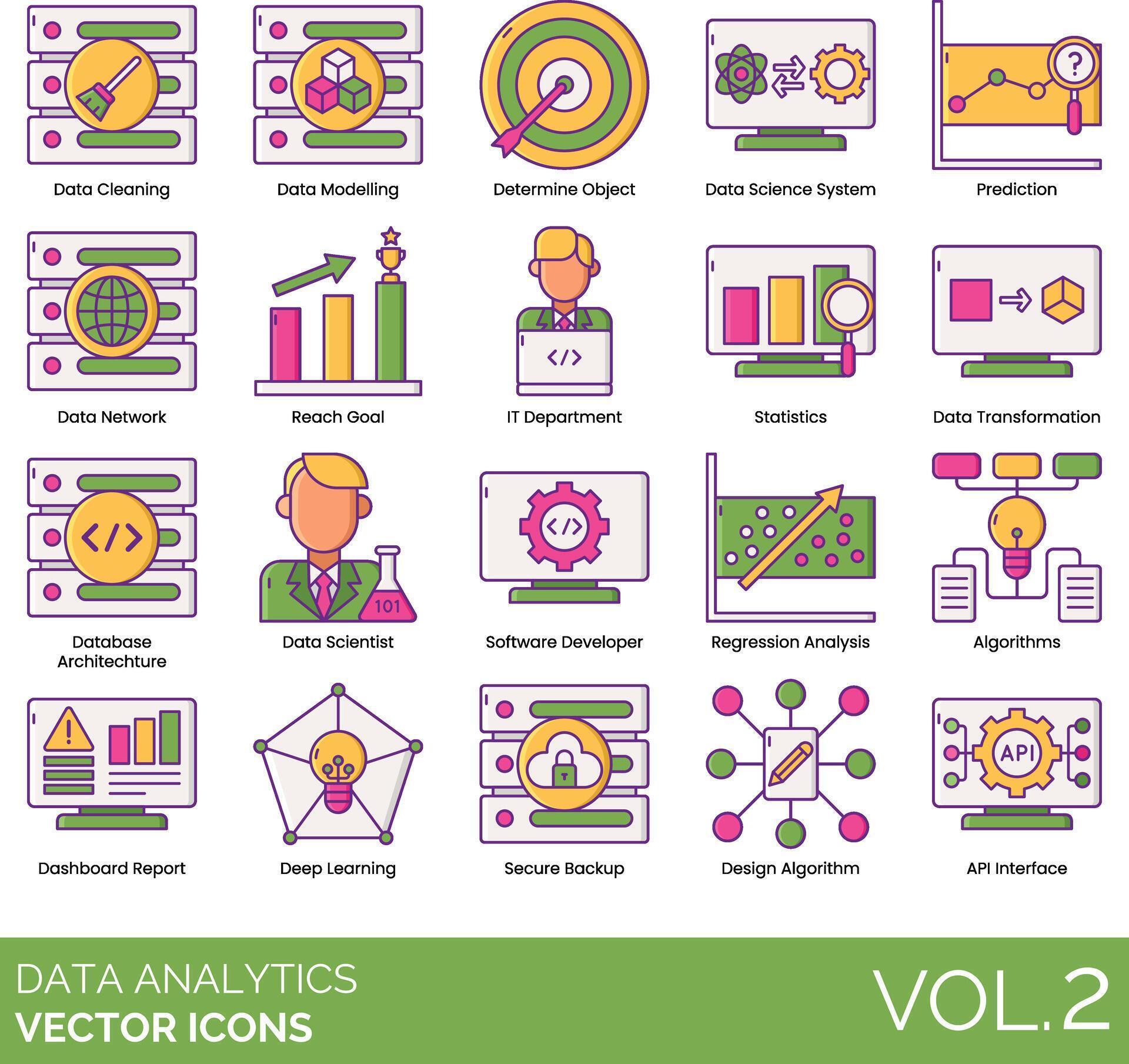Data analytics icons set, vol 2 63427755 Vector Art at Vecteezy