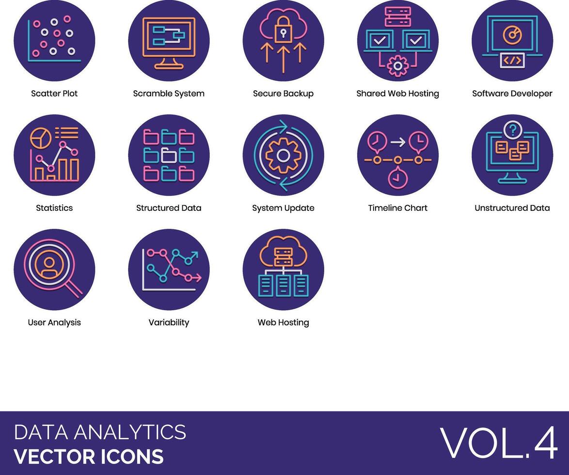 Data analytics icons set, vol 4 63427812 Vector Art at Vecteezy
