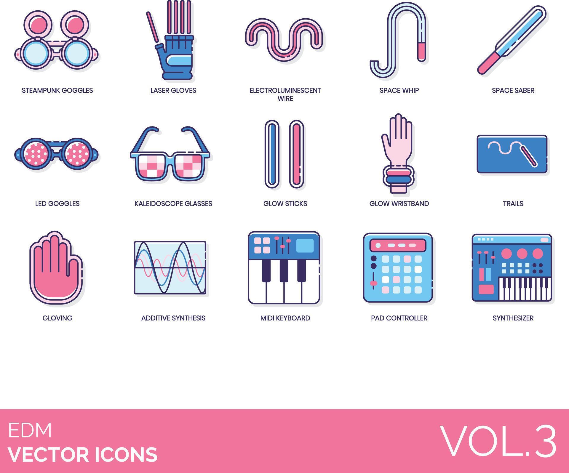 Edm icons set, volume 3 63427868 Vector Art at Vecteezy