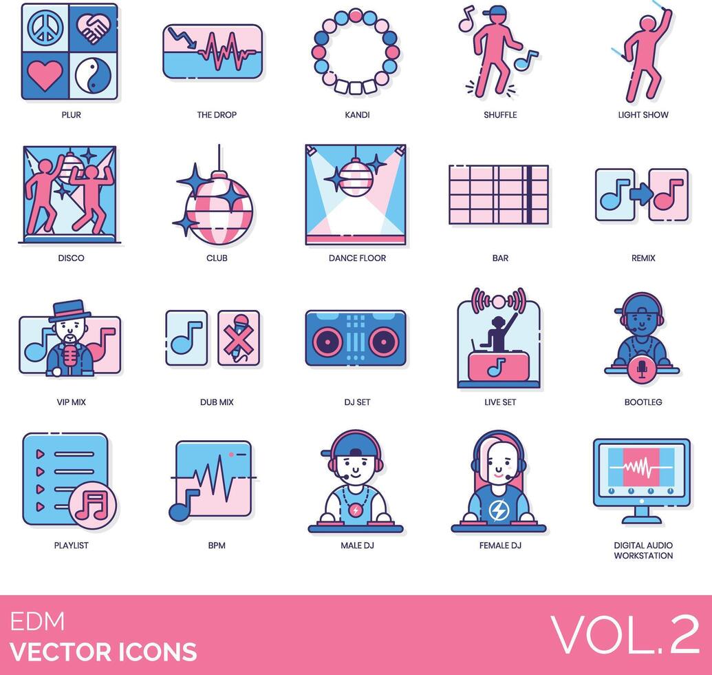 Edm icons set, vol 2 63427872 Vector Art at Vecteezy