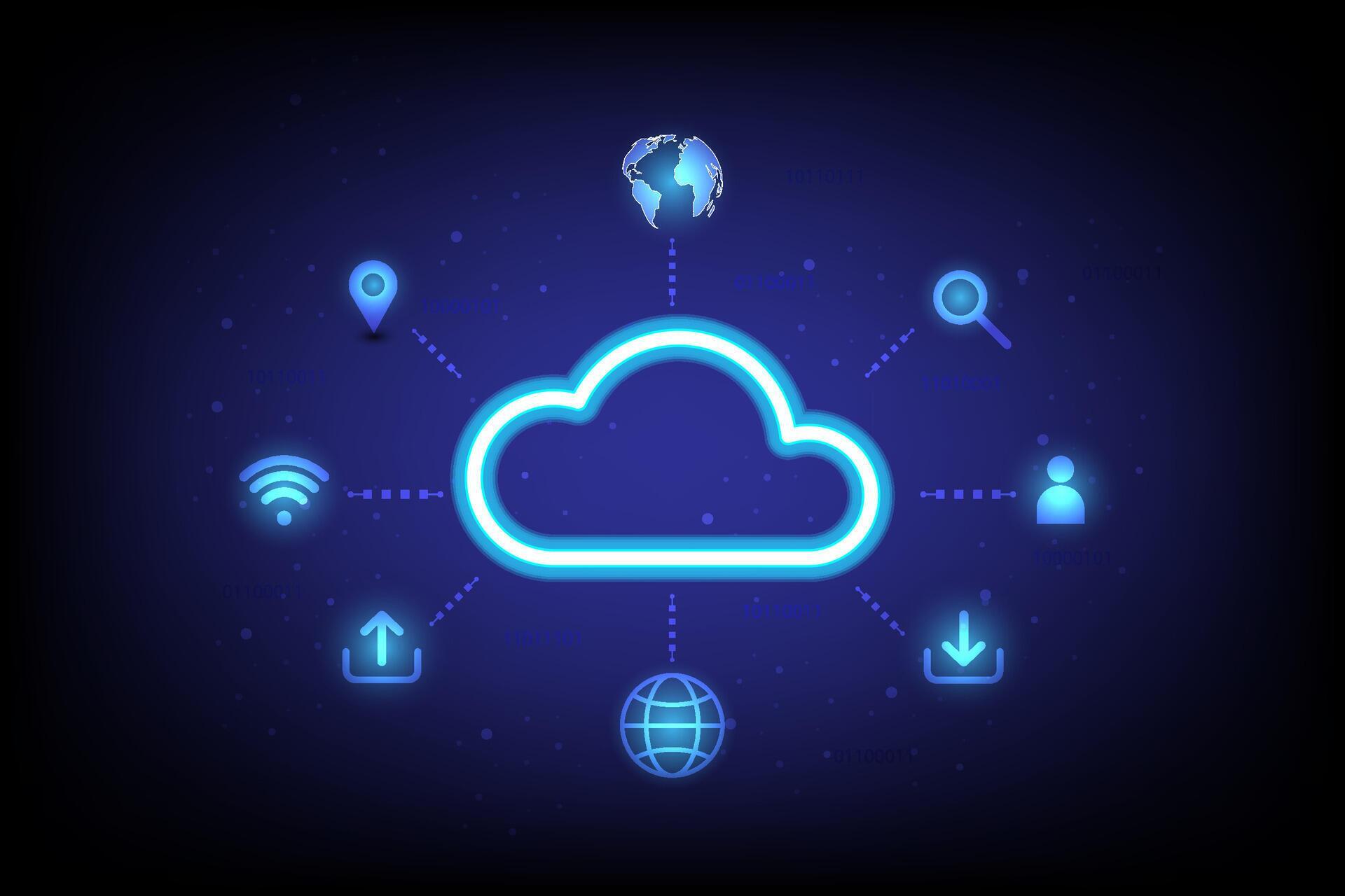 Cloud Computing Technology Data Storage Data Server Connection Concept 63429444 Vector Art At