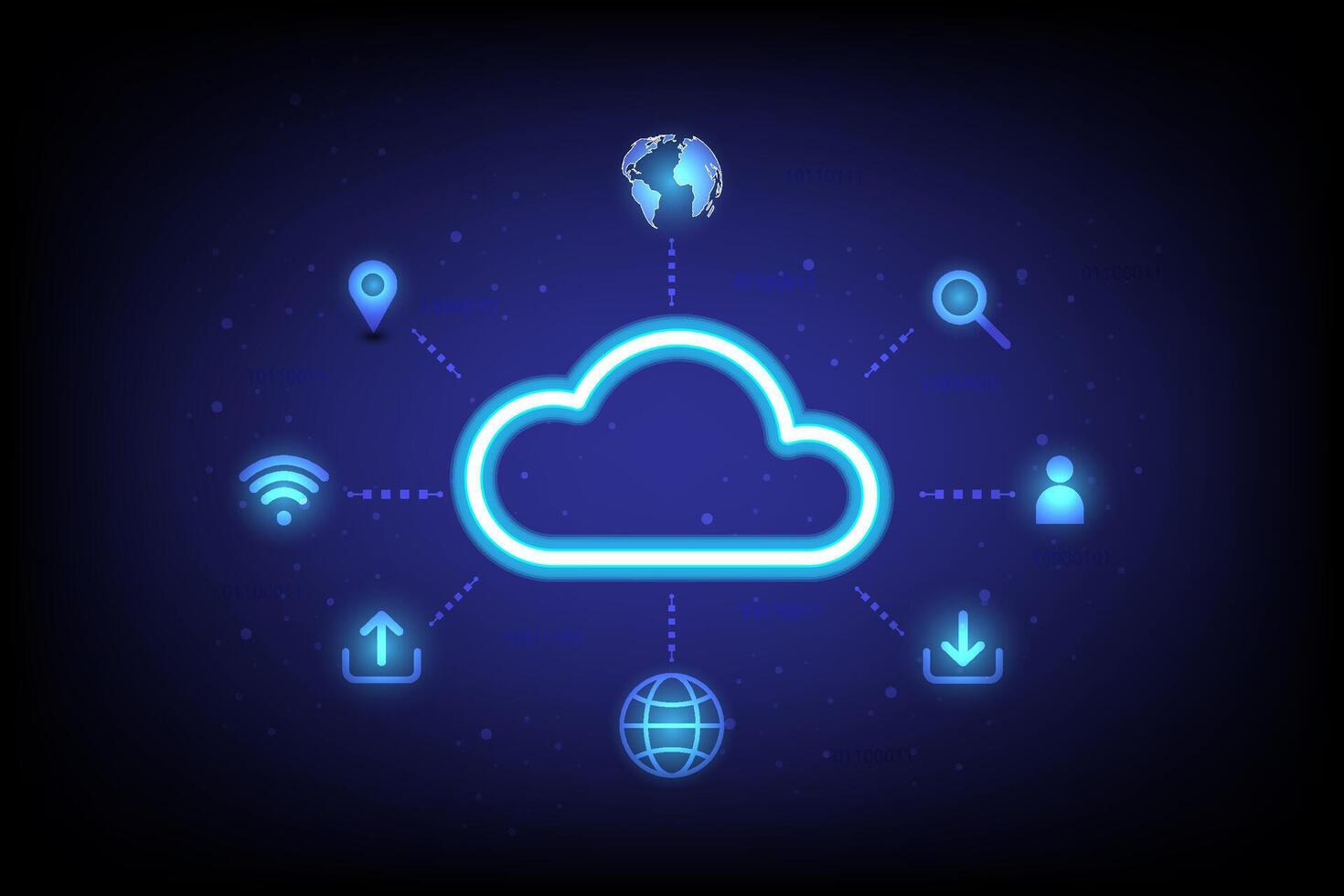 Cloud Computing Technology Data Storage Data Server Connection Concept
