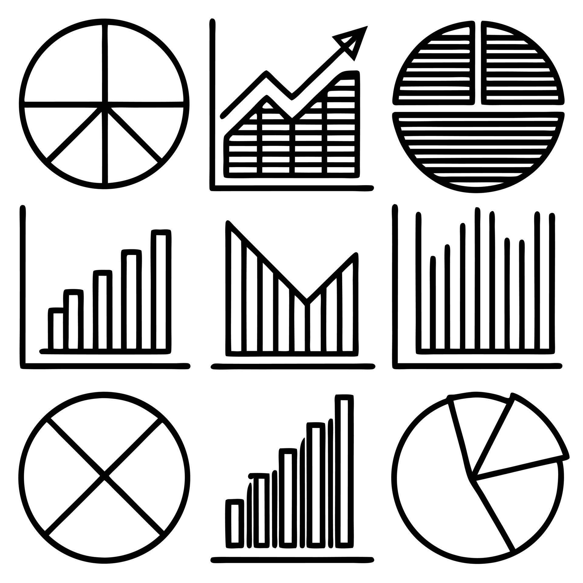 Hand Drawn Charts and Graphs Set for Business Presentations design ...