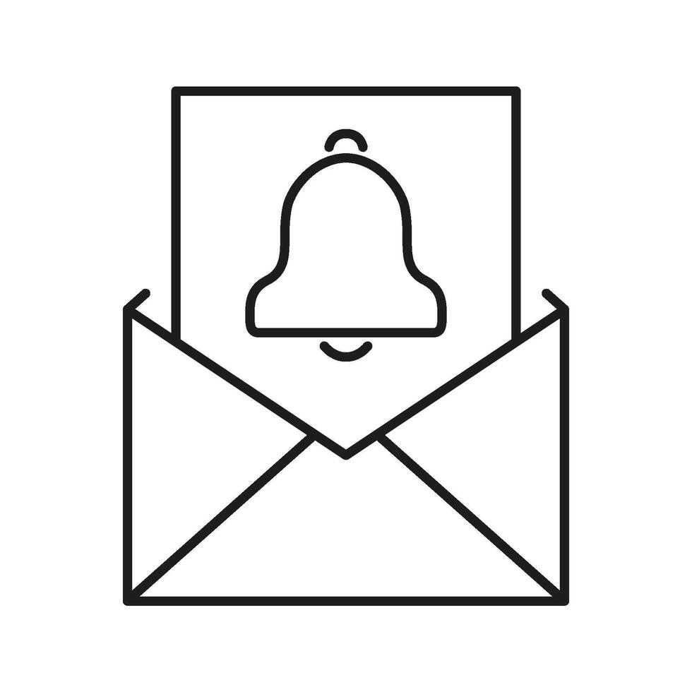 Email Notification Alert Line Icon. New Message And Communication Reminder Outline Symbol ...