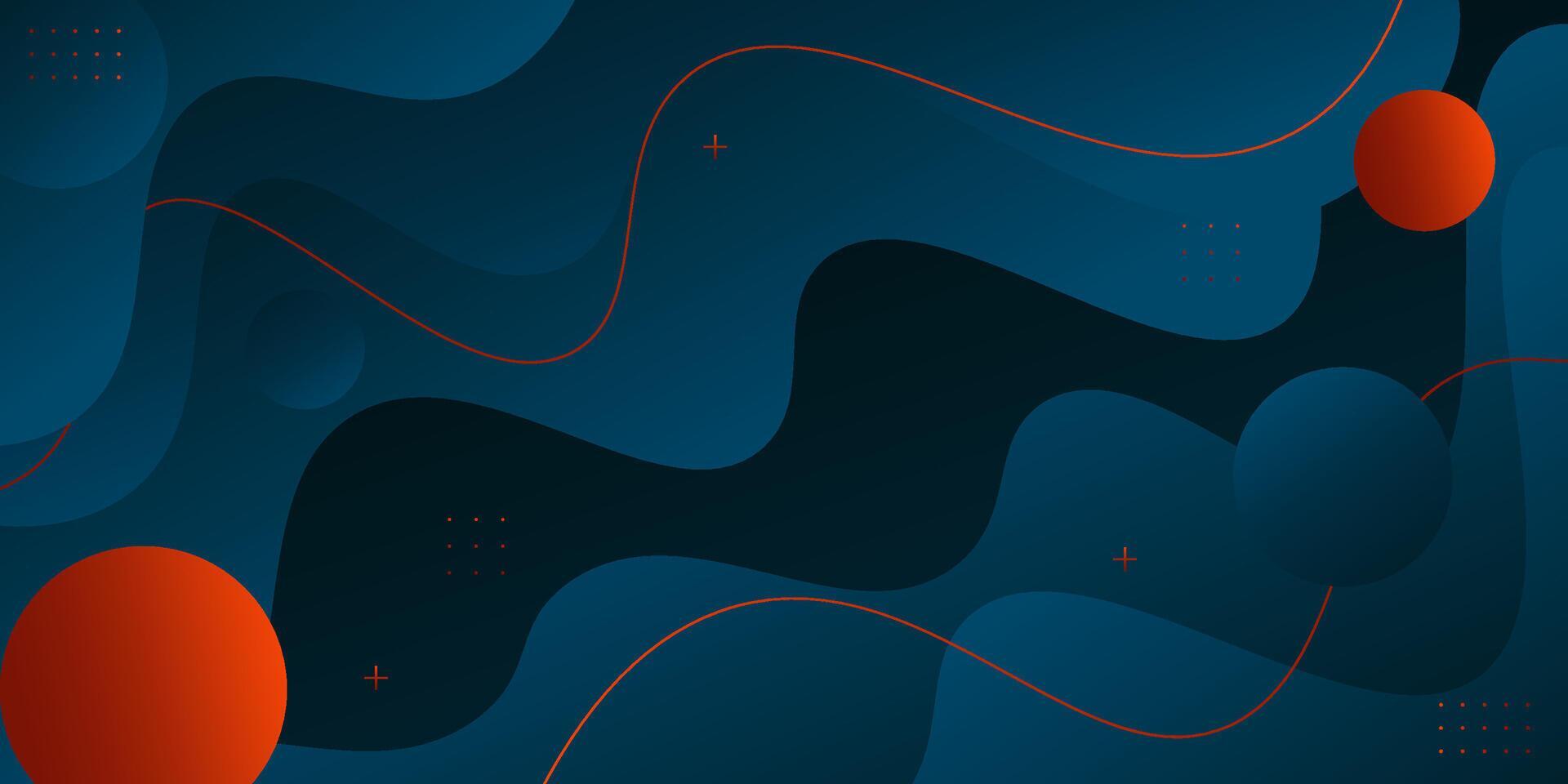 Dark blue abstract geometric 3D background. Blue elements with wave gradient pattern. eps10 ...