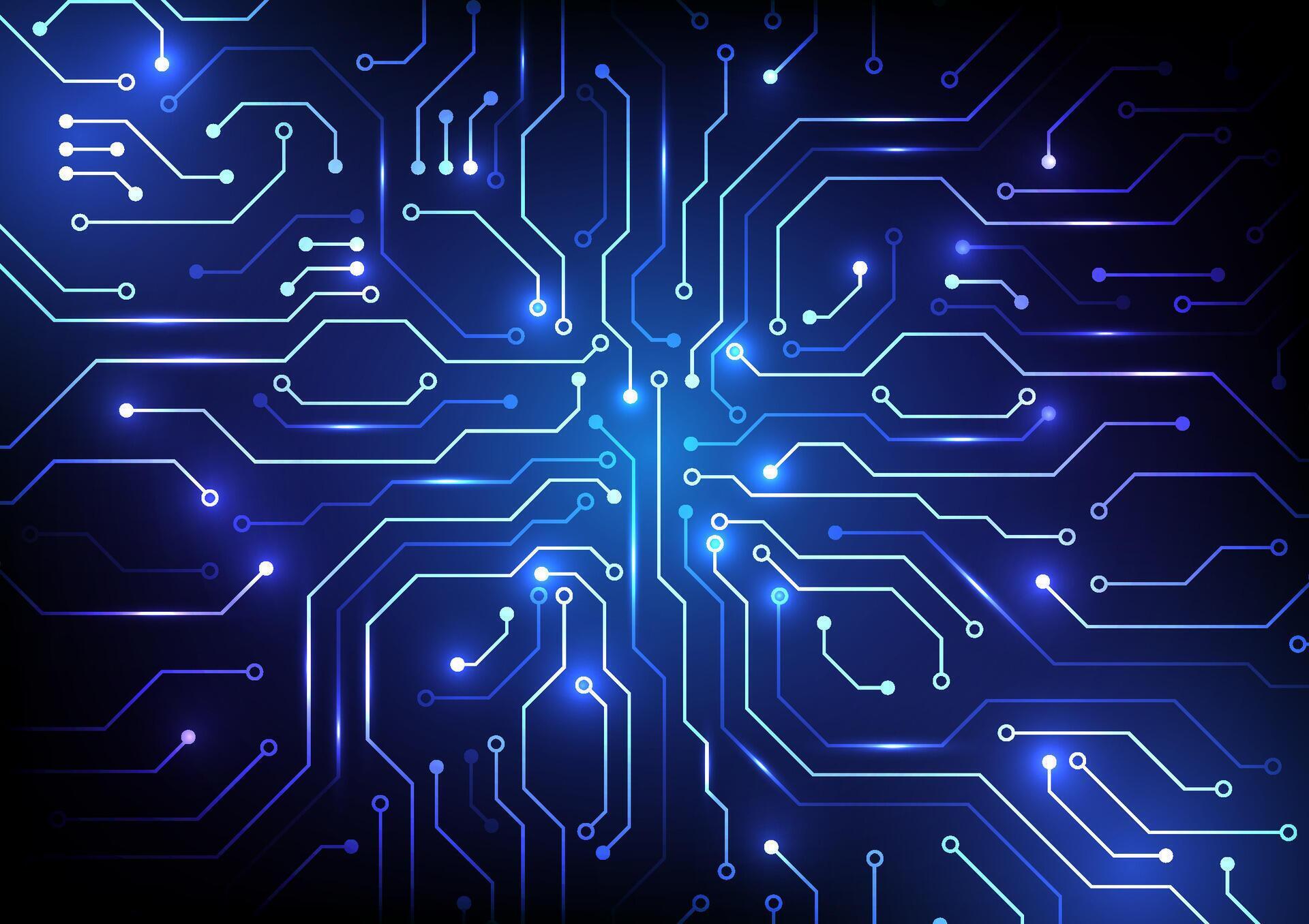 Digital Abstract Circuit Background Design For Futuristic Circuits Data Flow And Innovative