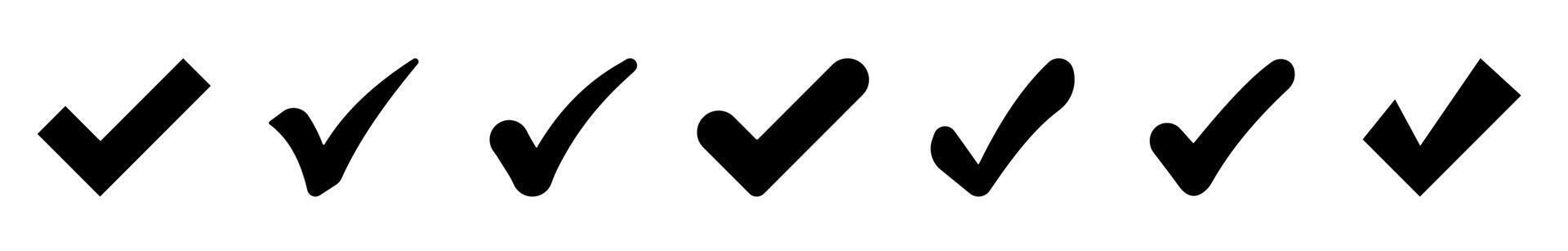 Black check marks icon set 65062258 Vector Art at Vecteezy