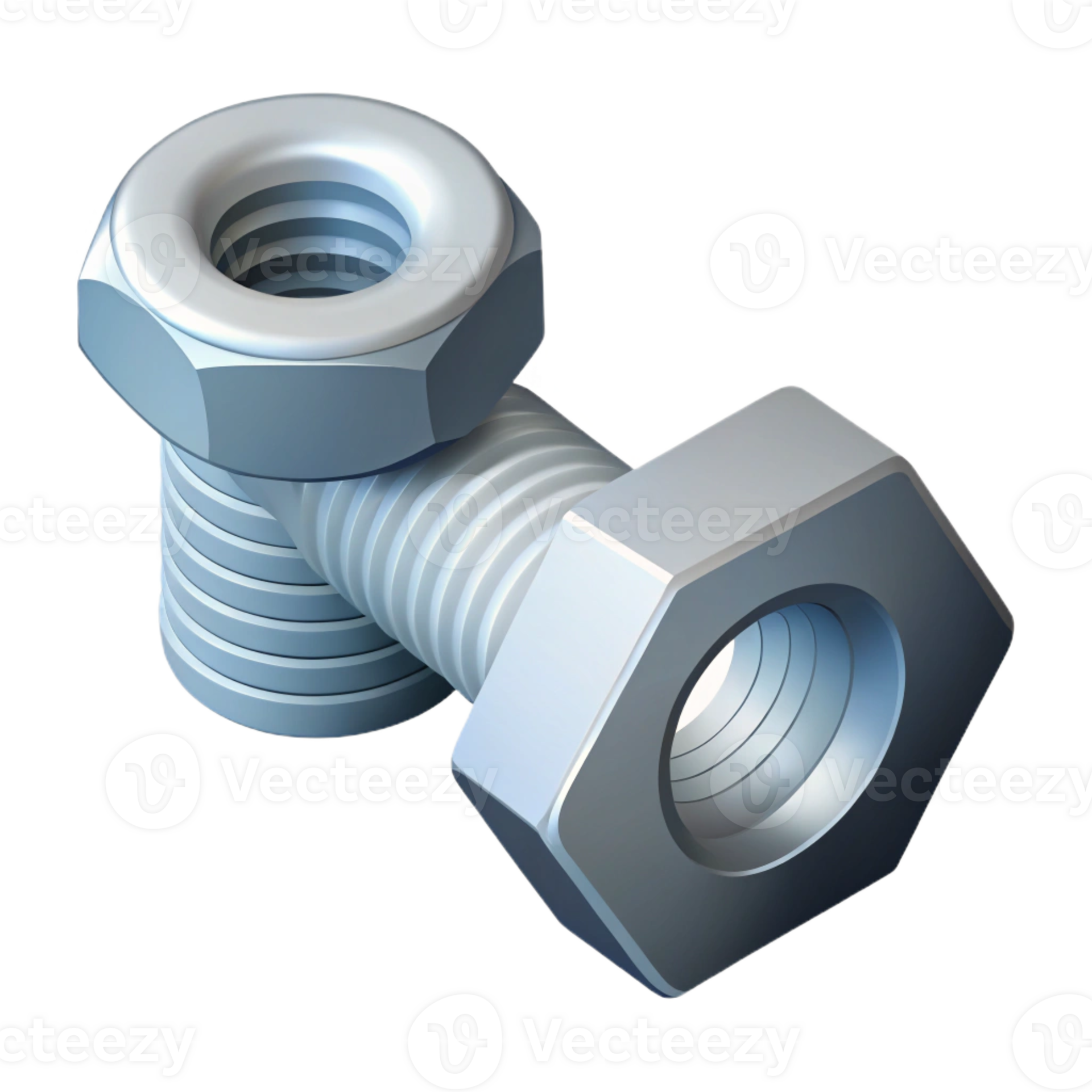 Splendid Tranquil Bohemian Isometric View Of A Bolt And Nut Clean Lines Scalable Flat Color