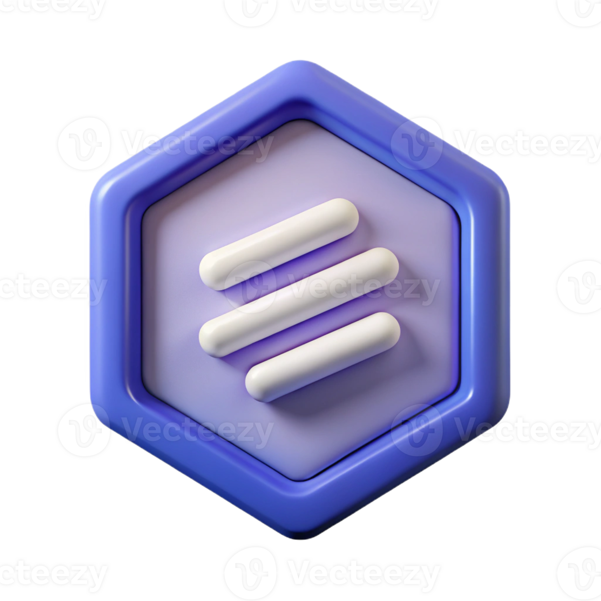 Stunning Mid Century Hexagonal Badge With Two Horizontal Lines Clean Lines Scalable Minimal