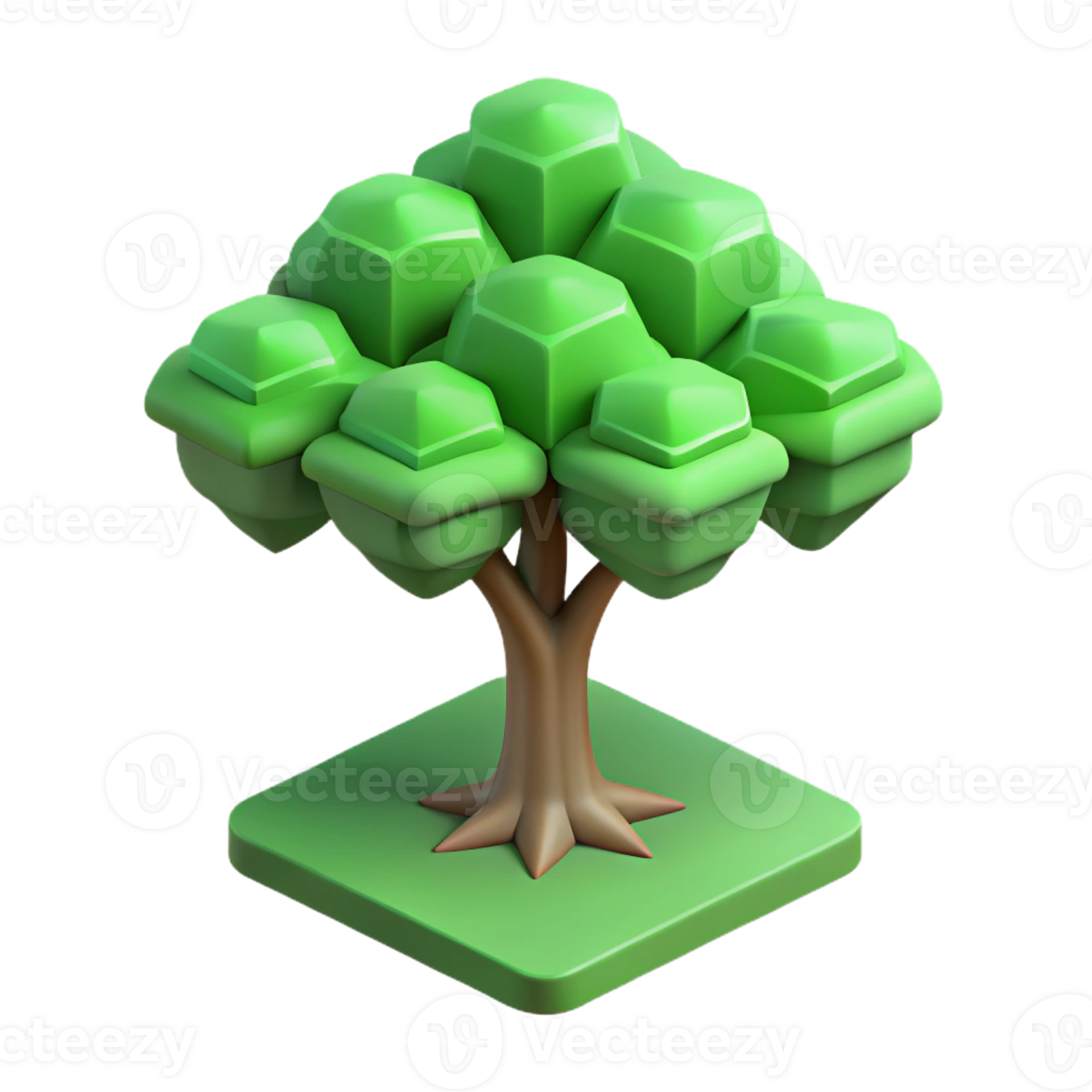 Immaculate Coveted Single Weight Stroke Isometric Tree With Scalable Design And Green Leaves