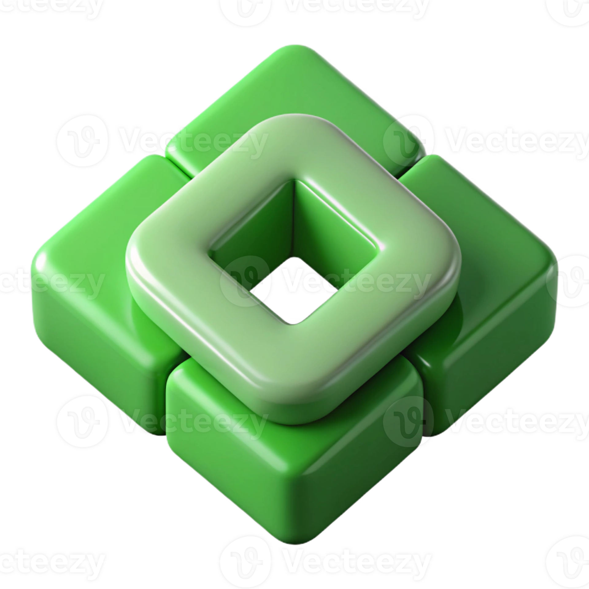 Whimsical Impressive Rotating Squares Single Weight Stroke Green Clean Lines Minimal Design