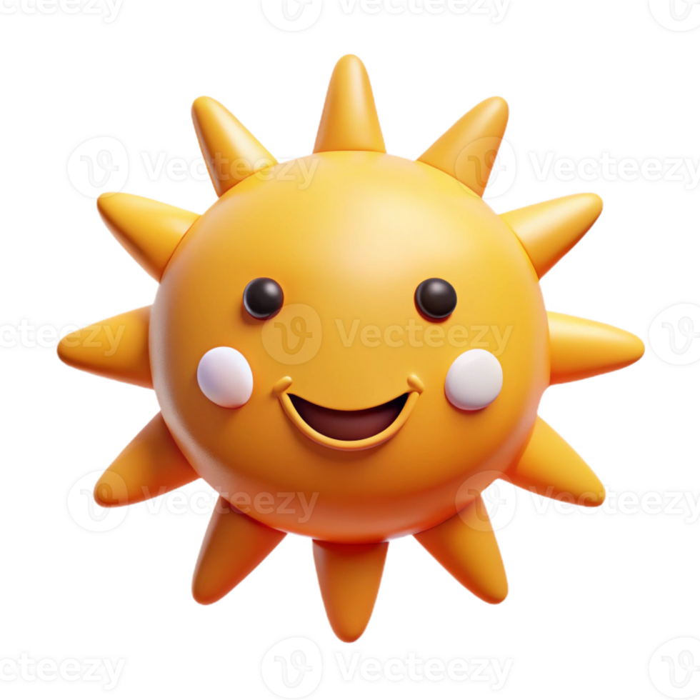 Splendid Timeless Circular Sun Character With Simple Rays Smiling Face Scalable Single Weight