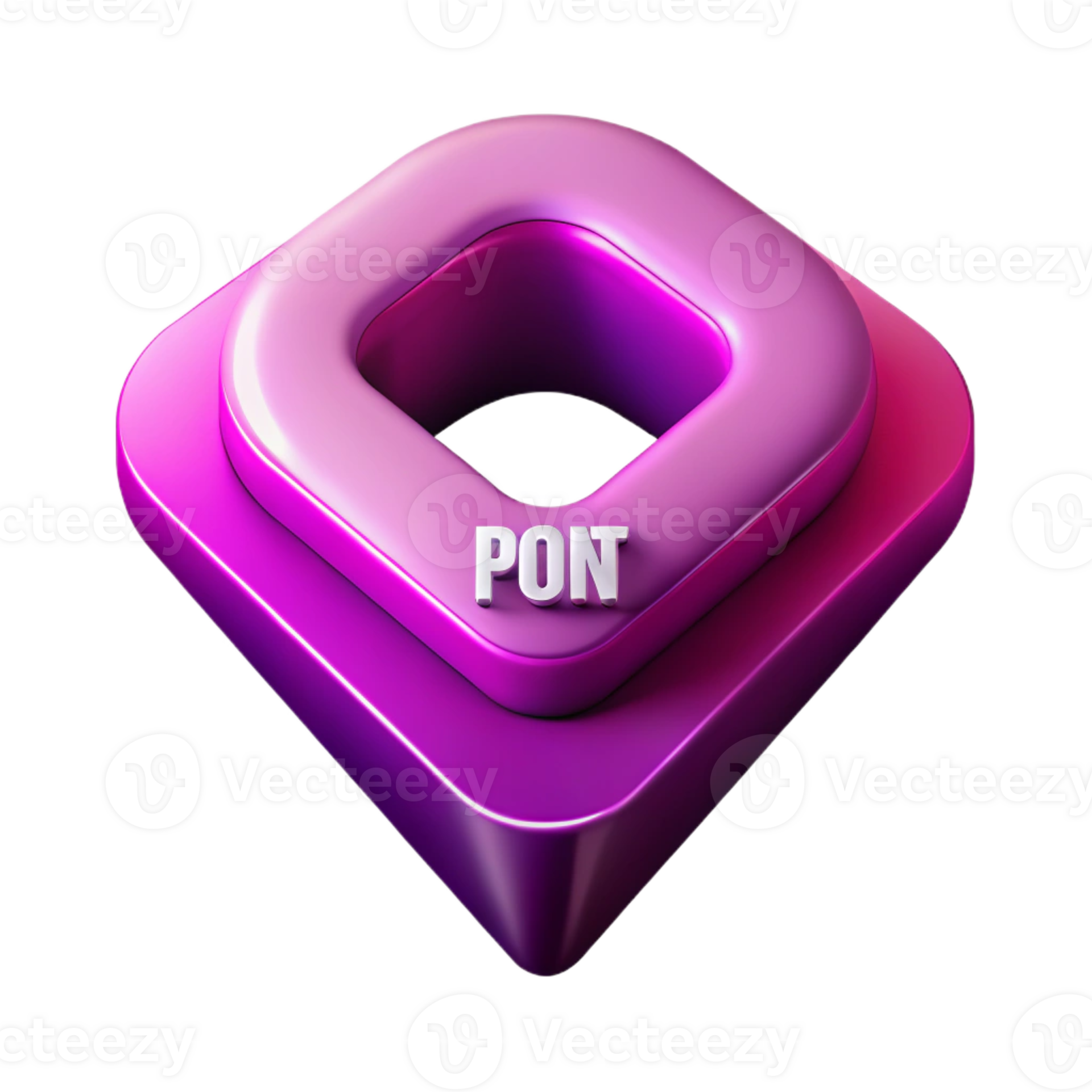 Dramatic Rare Crisp Edges Flat Color Point In Magenta Clean Lines Symmetrical With Scalable