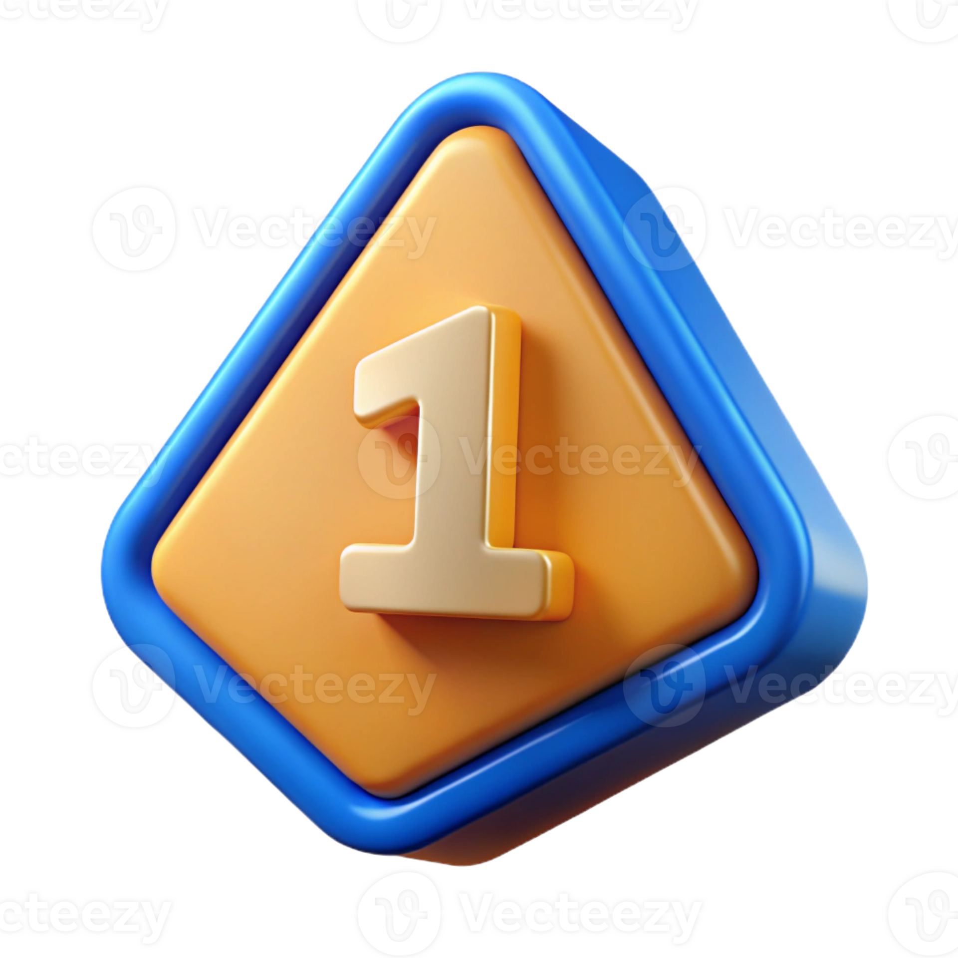 joyful beautiful Triangular badge with a bold number . Scalable, flat color, sharp edges with ...