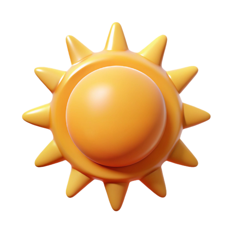 Quintessential Avant Garde Scalable Sun Icon Crisp Edges Symmetrical Flat Color With Scalable