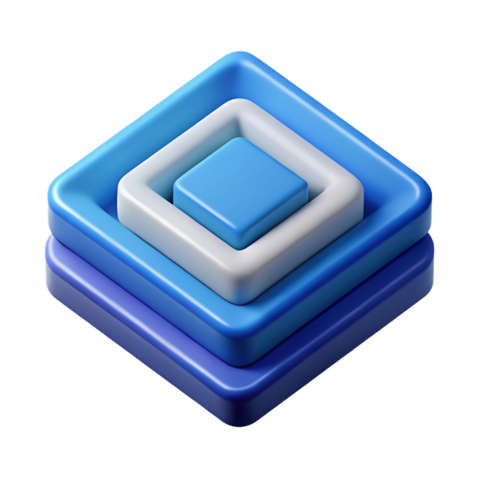 Tranquil Captivating Geometric Logo Comprised Of Nested Squares Flat Color Crisp Edges With