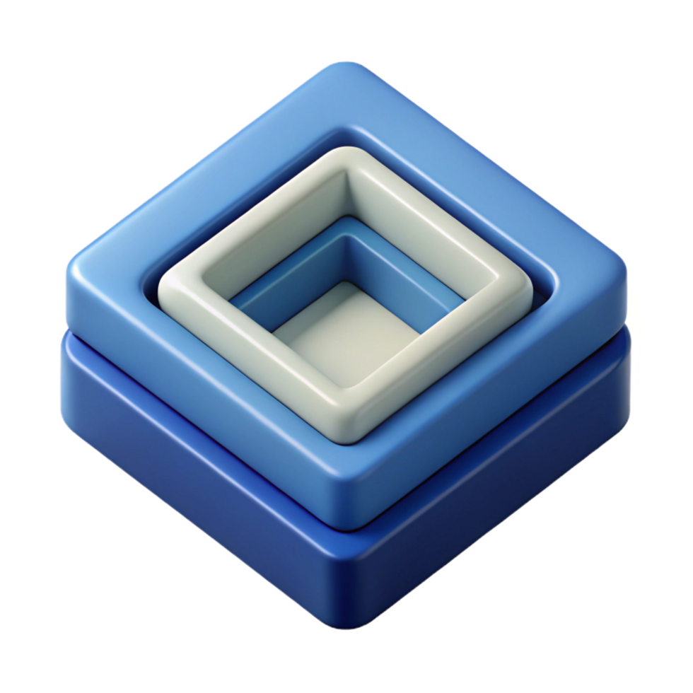 Exquisite Distinguished Geometric Logo Comprised Of Nested Squares Flat Color Crisp Edges