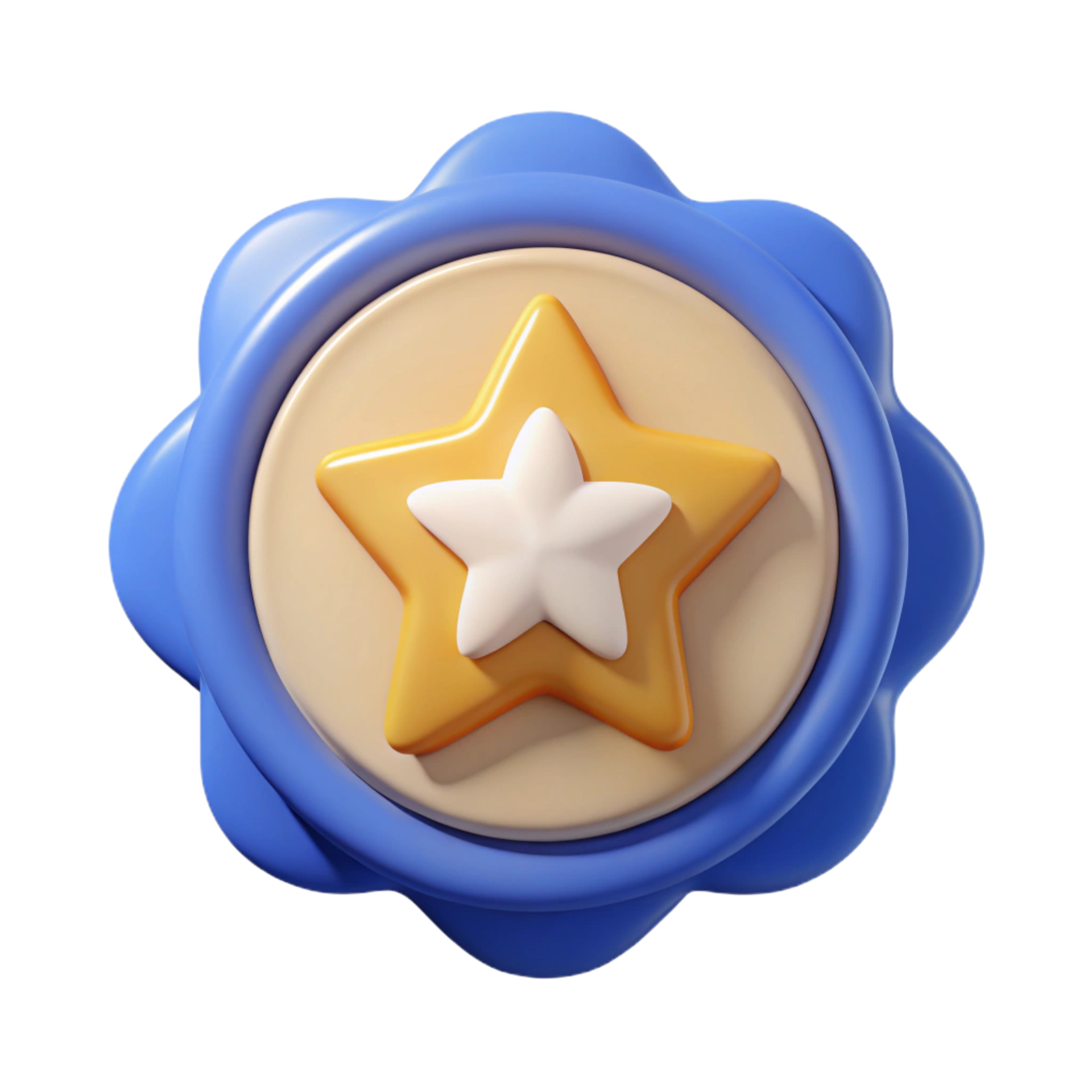 Immaculate Exceptional Circular Badge With A Stylized Star Clean Lines Flat Color Crisp Edges