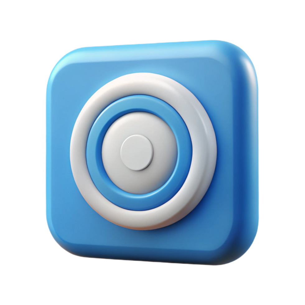 Intense Sumptuous Square Badge With Concentric Circles Crisp Edges