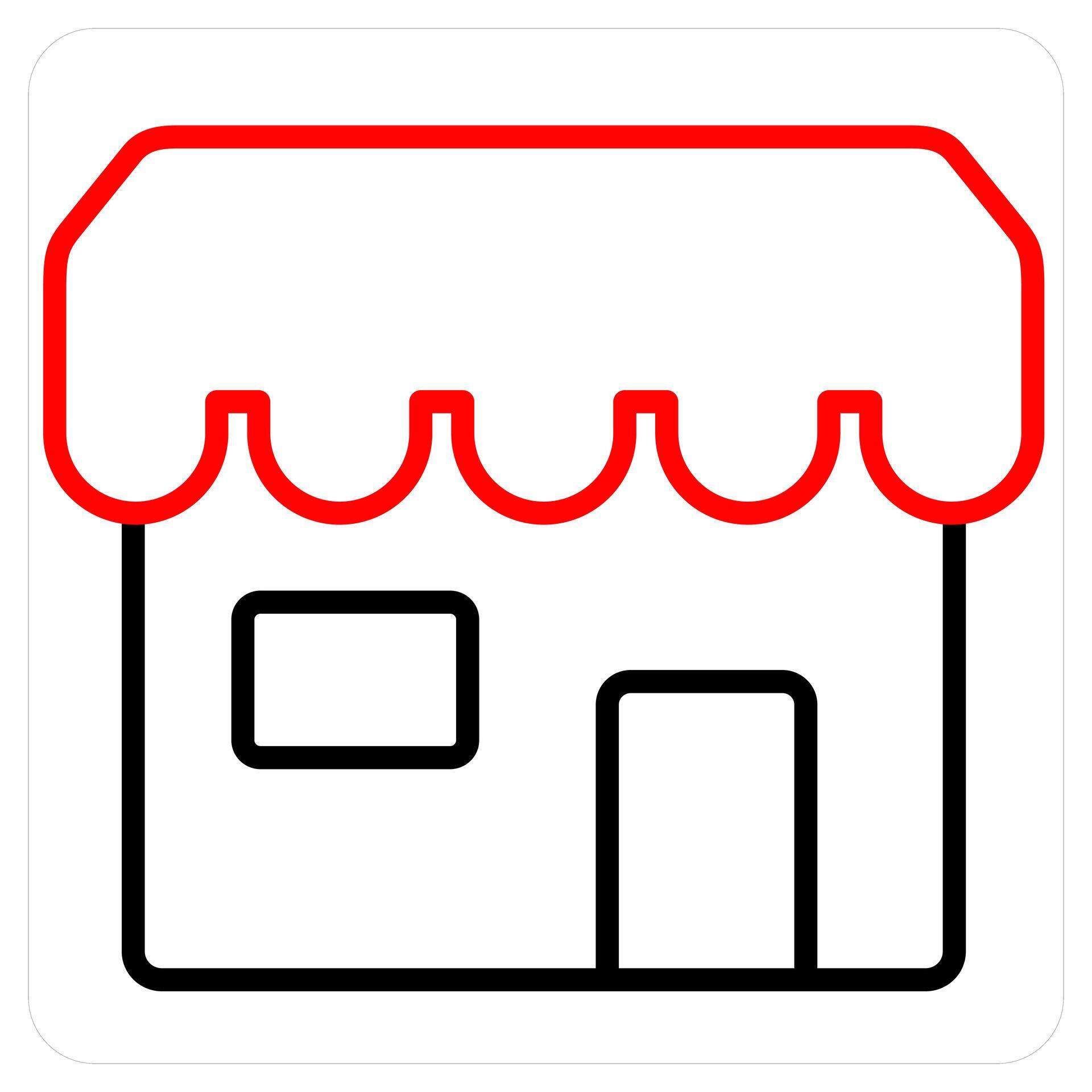 Store And Ecommerce Ico Concept In Red Line Color 65286674 Vector Art