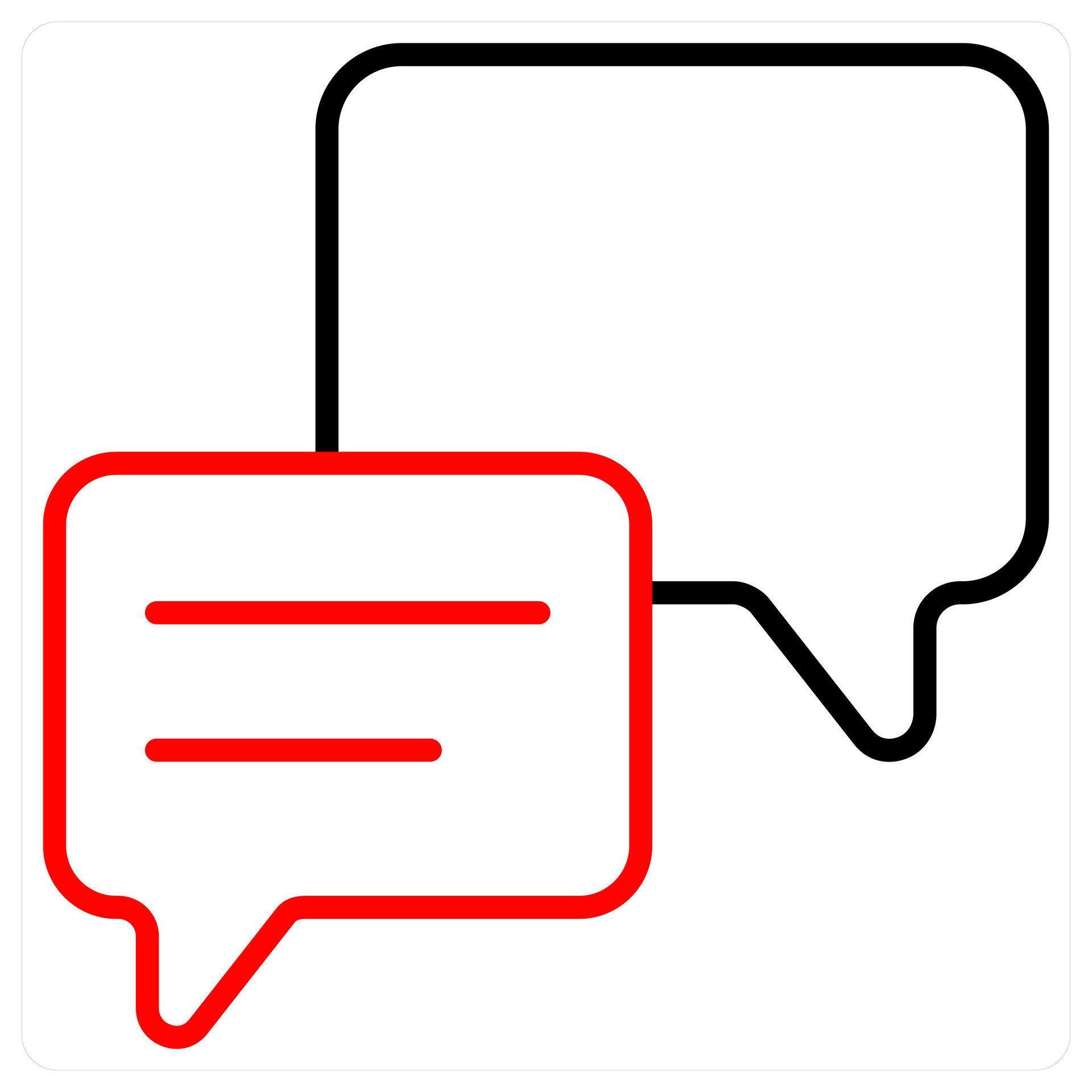 Message Icon Concept In Red Line Color 65287575 Vector Art At Vecteezy