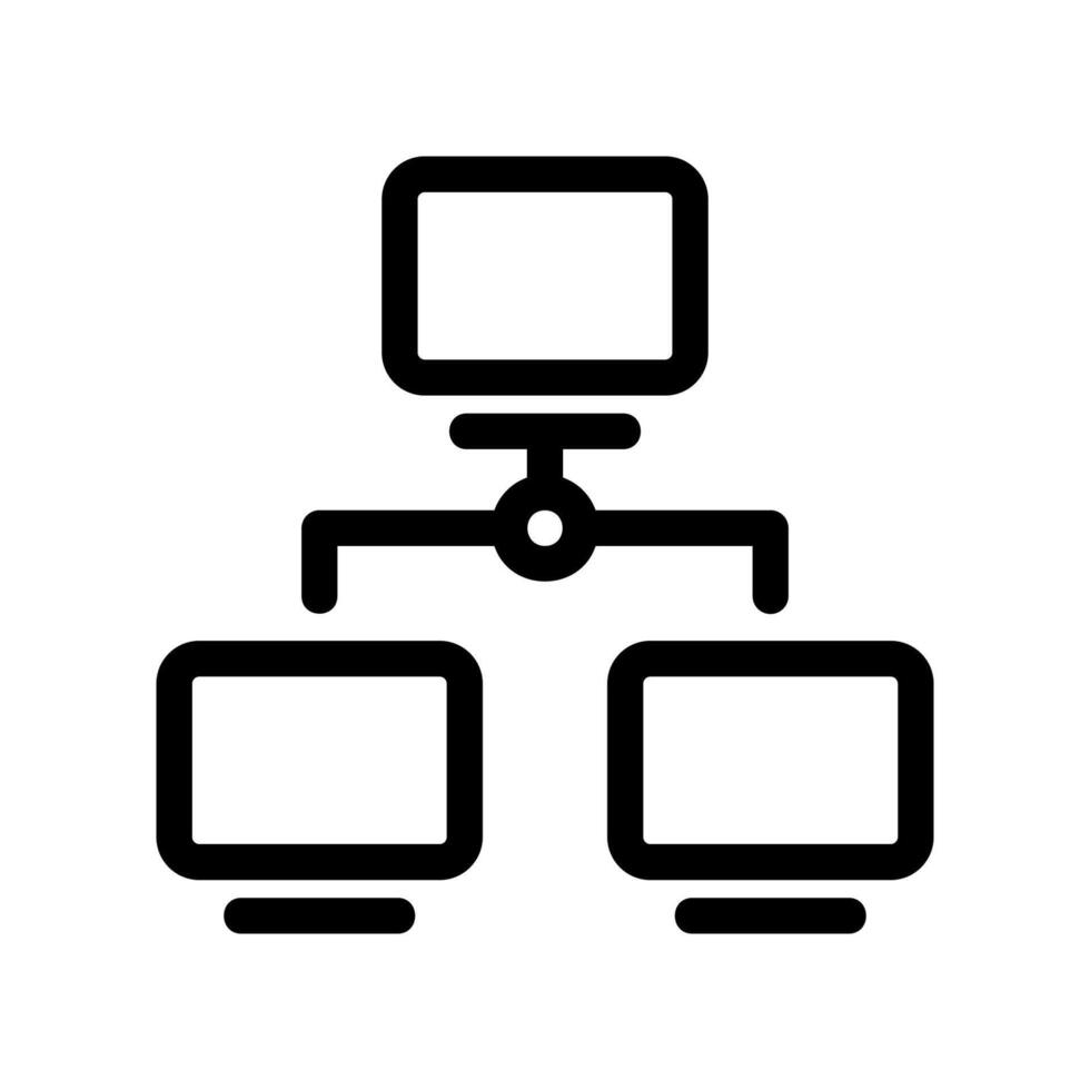 Hierarchical Network Structure Icon with One Main and Two Sub Monitors 65290666 Vector Art at ...