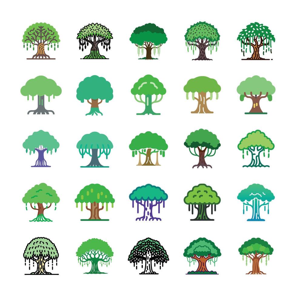 Isolated tree icon set 65291349 Vector Art at Vecteezy