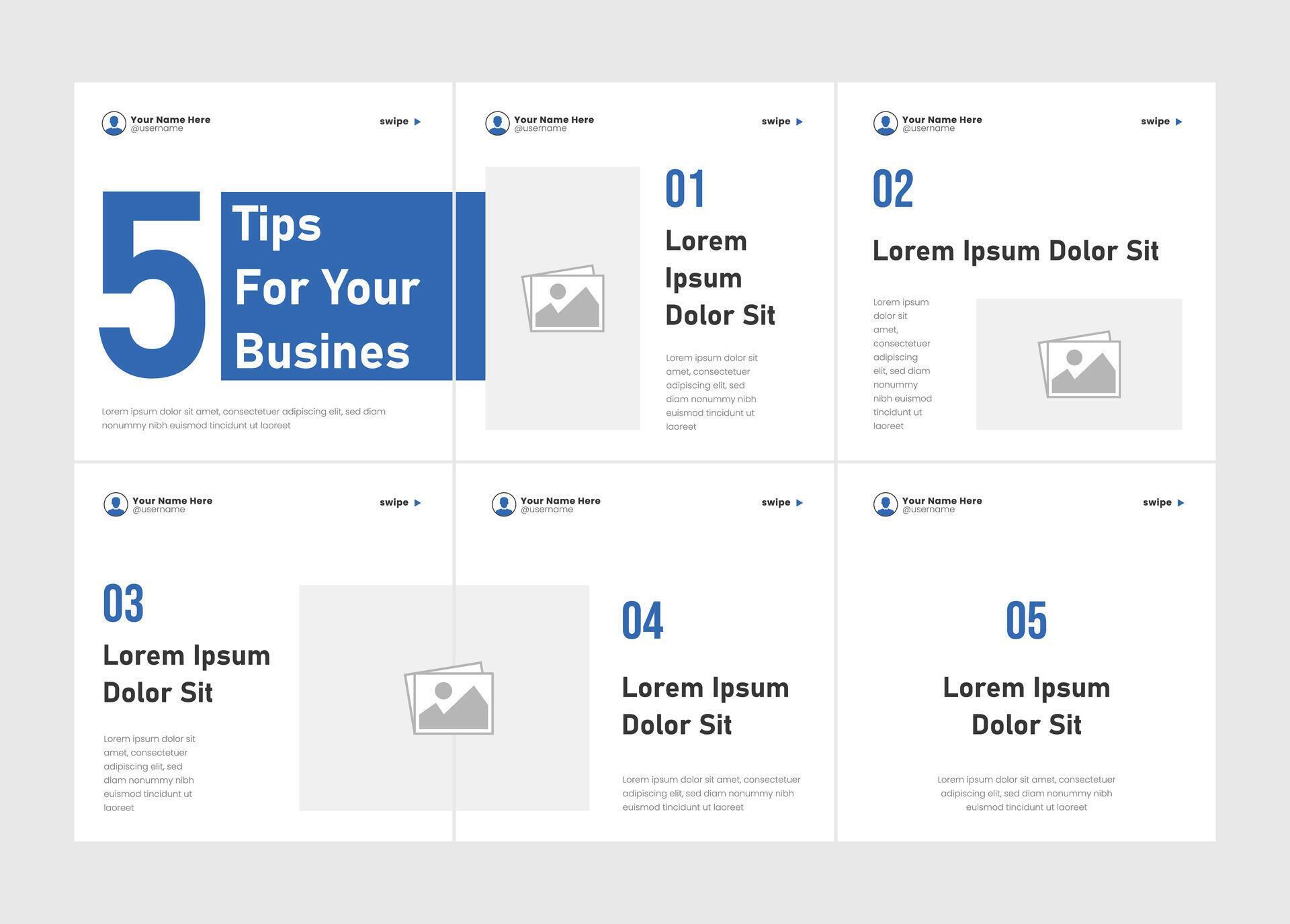 corporate 6 page carousel banner template design. Microblog social ...