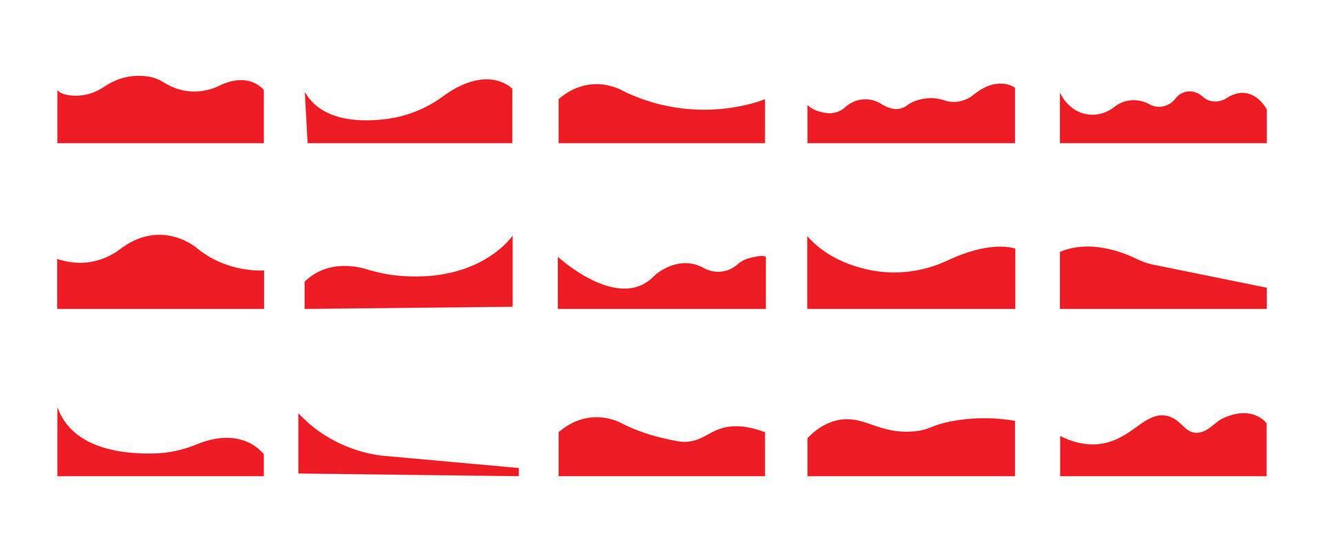 Dividers Shapes for Website Pictogram Set. Curve Lines, Drops Set of abstract design separator ...