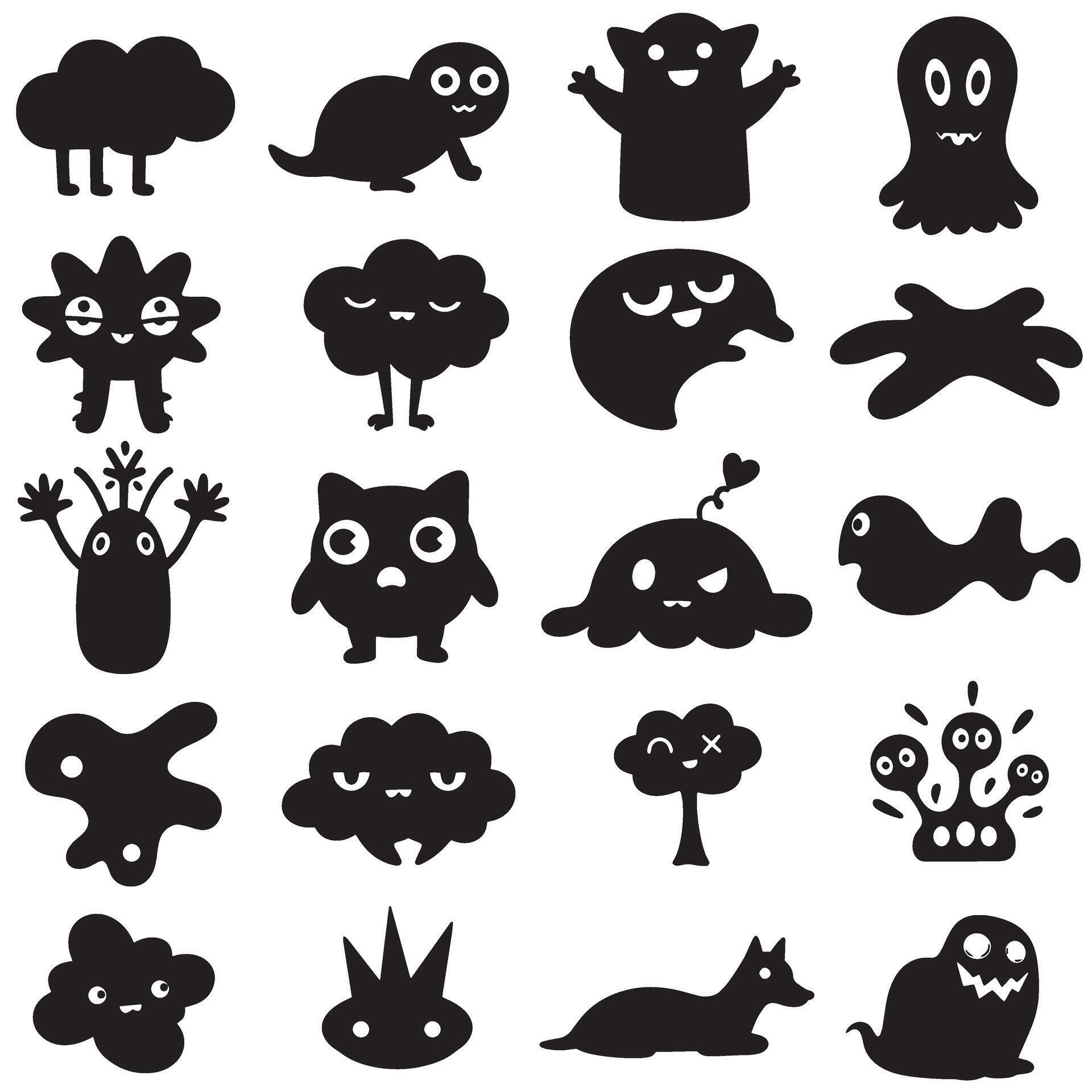 Groovy funky element tree, animal cartoon, flower and other element ...