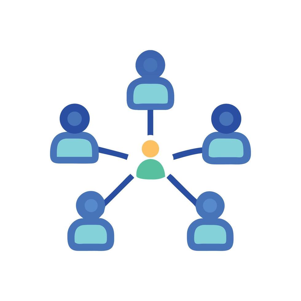 Decentralized Network Structure With Center Connecting People 65317451 Vector Art At Vecteezy