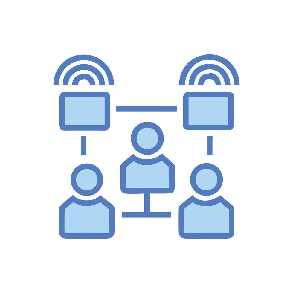 Decentralized communication network icon, blockchain, IoT, connection symbol 65317566 Vector Art ...