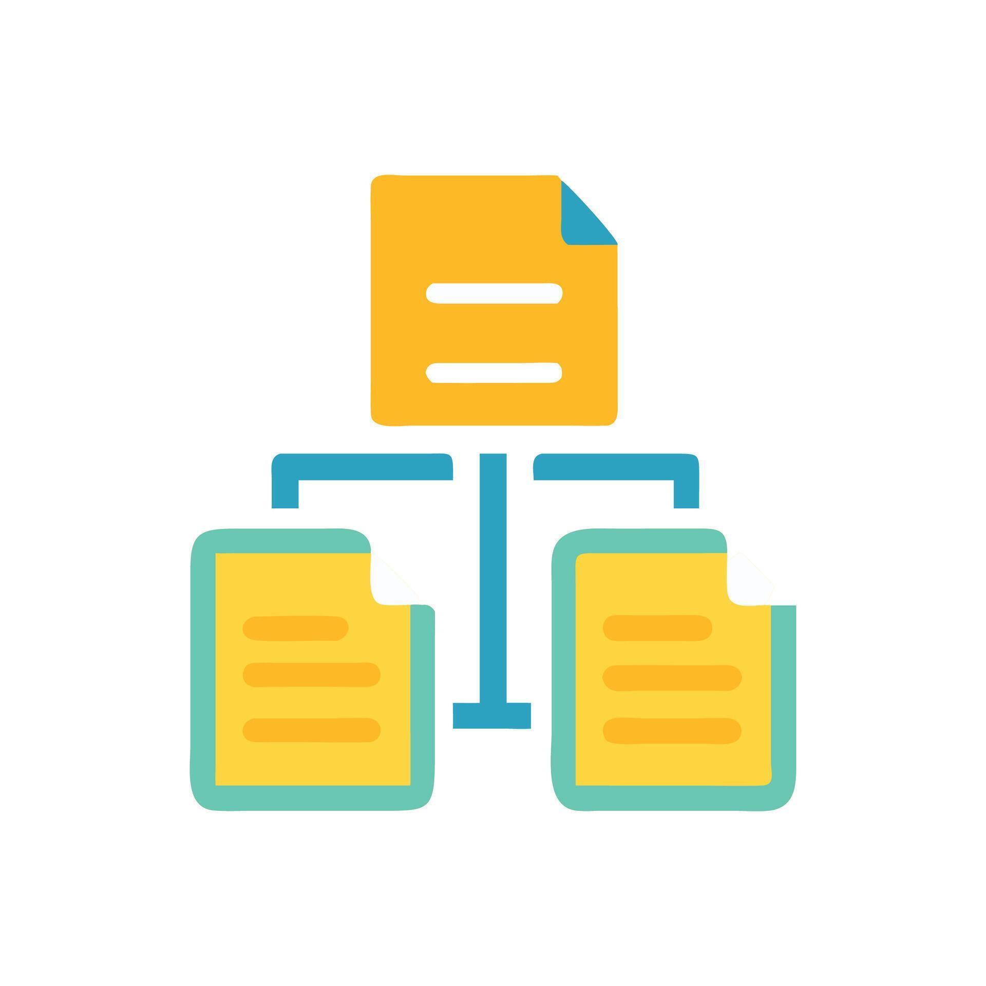 Hierarchical document file structure with main document 65317824 Vector Art at Vecteezy