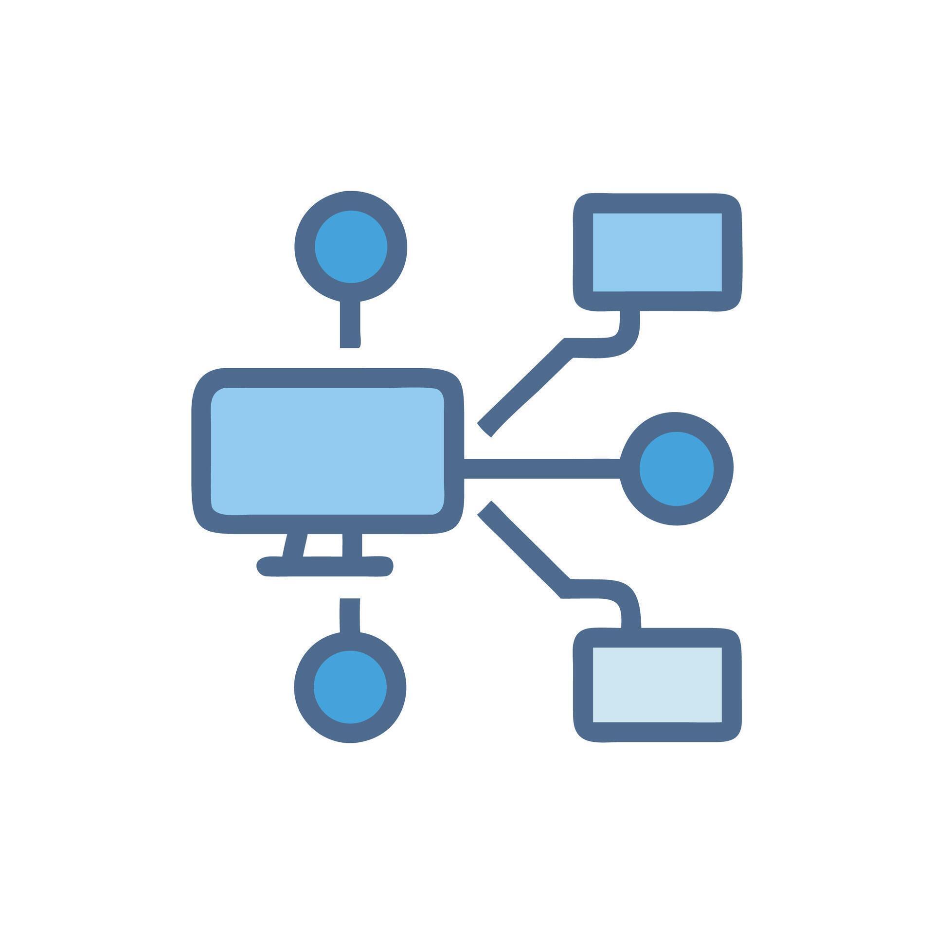 Network Diagram Icon, Connected System, Data Flow Visual 65318122 ...
