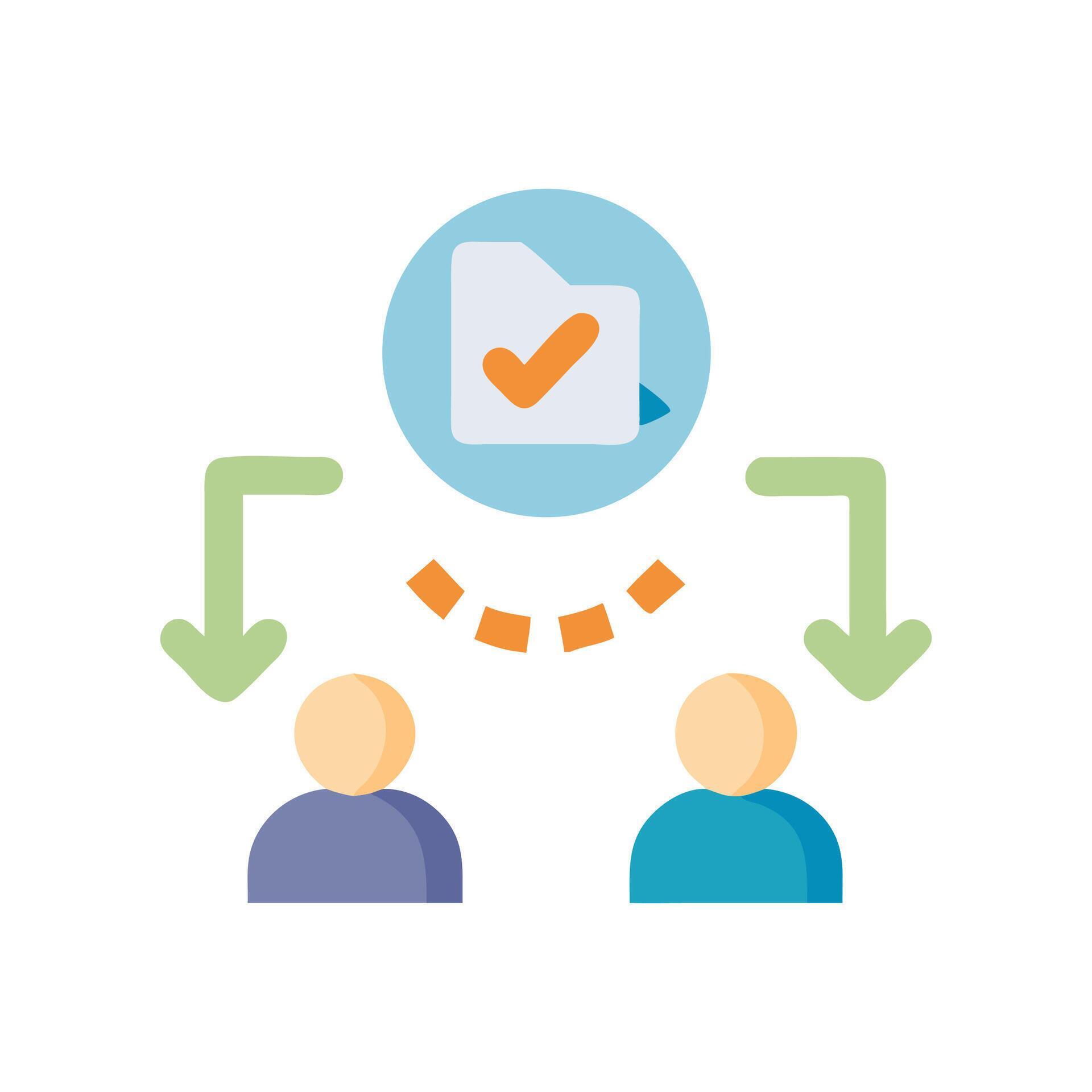 Task assignment, project workflow, file sharing concept, teamwork 65318299 Vector Art at Vecteezy