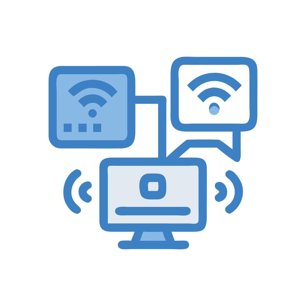 Network communication icon, computer and wifi sharing concept 65318305 Vector Art at Vecteezy