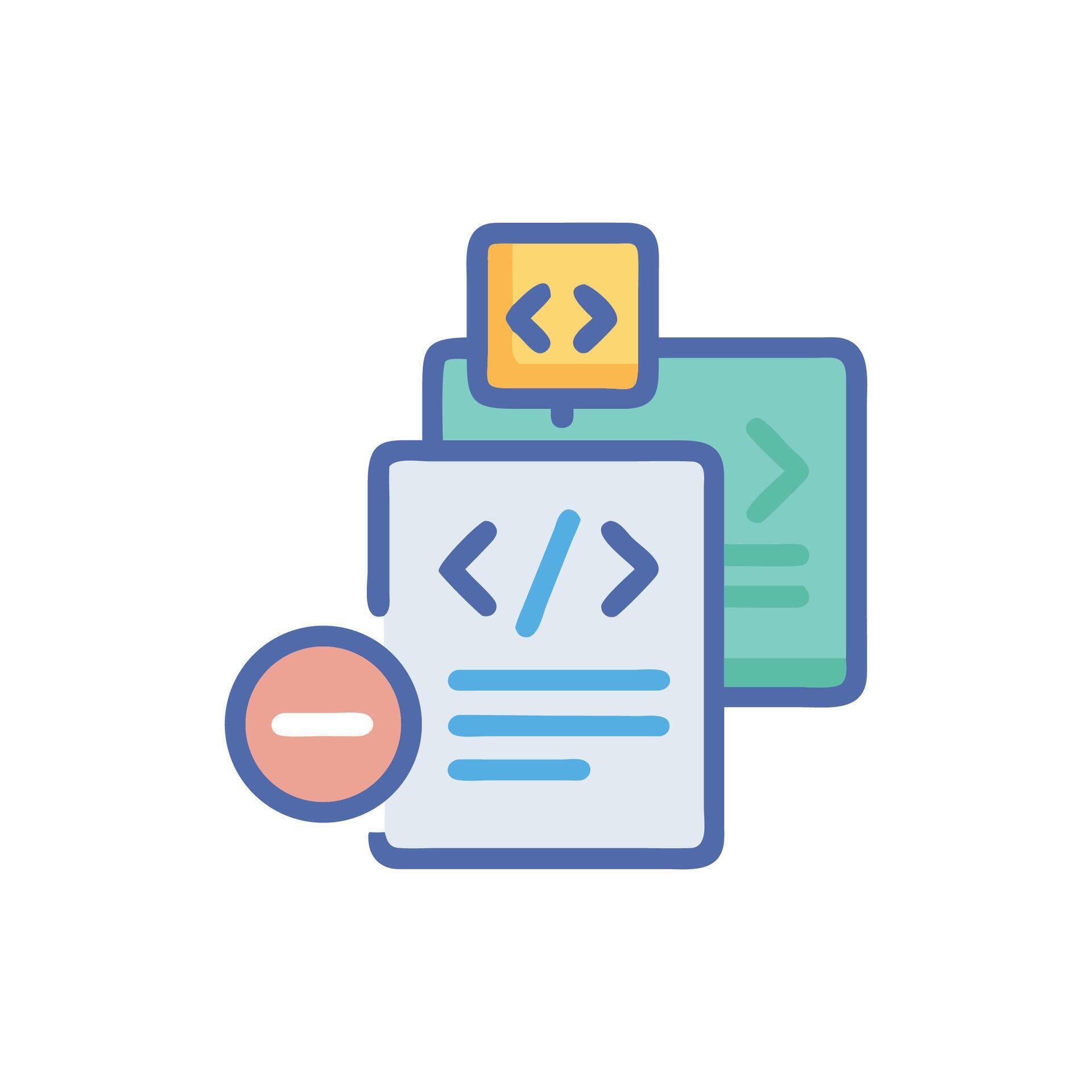Coding documents deleting process or disabling function icon concept 65321158 Vector Art at Vecteezy