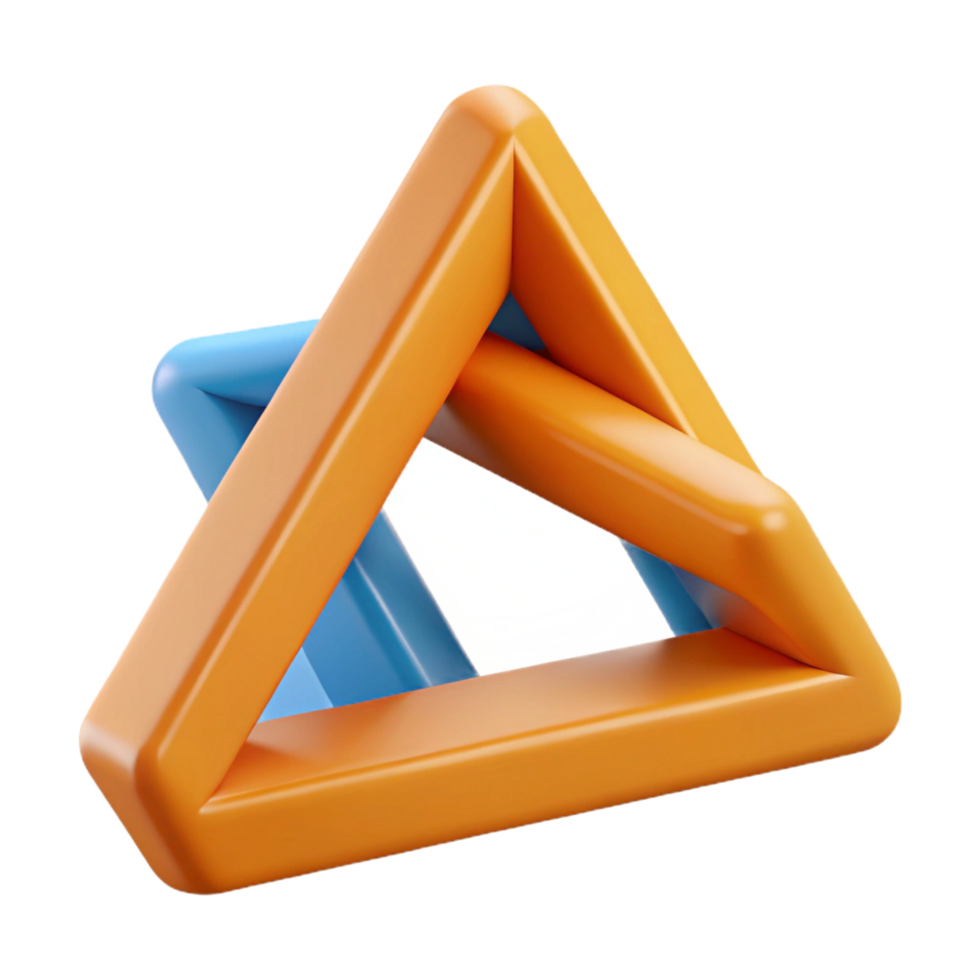 Standout Futuristic Interlocking Triangles Crisp Edges Minimal Design Flat Color With