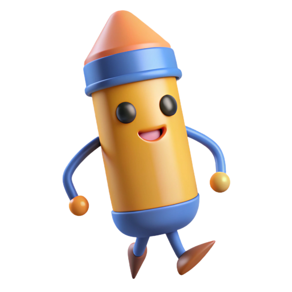 Dazzling Exemplary Pencil Character With A Conical Tip Crisp Edges Clean Lines With Scalable