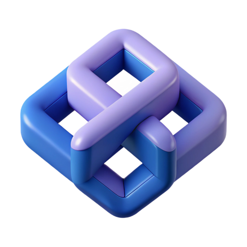 Stunning Memorable Abstract Geometric Shape With Interlocking Squares Clean Lines Flat Color