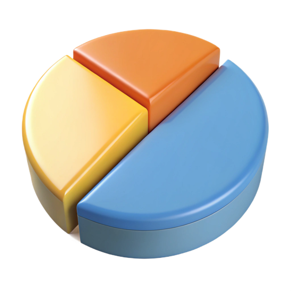 Standout Avant Garde Pie Chart With Distinct Slices Crisp Edges Flat Color Minimal Design