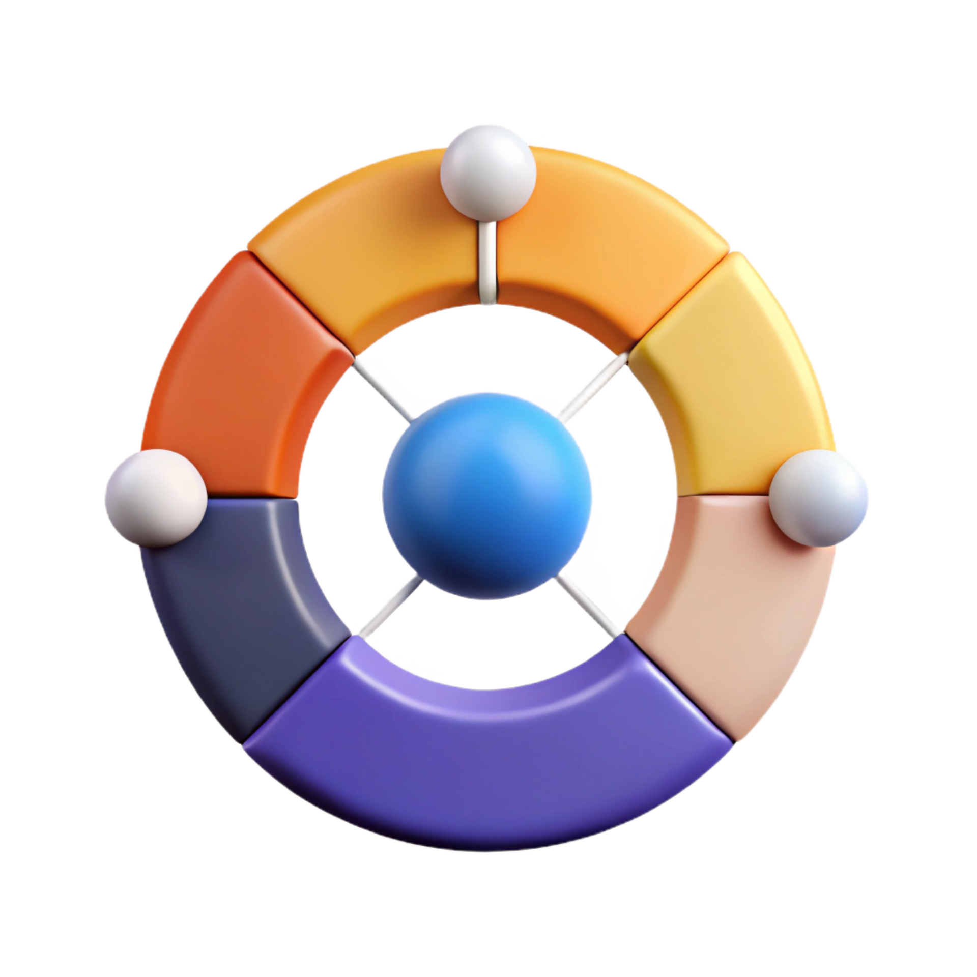 pristine abstract Radial chart with four data points, clean lines ...