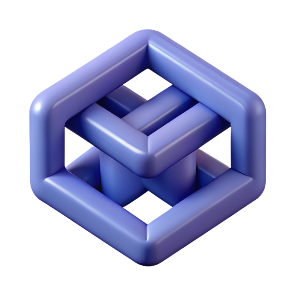 Acclaimed Abstract Abstract Geometric Shape With Interlocking Squares Clean Lines Flat Color