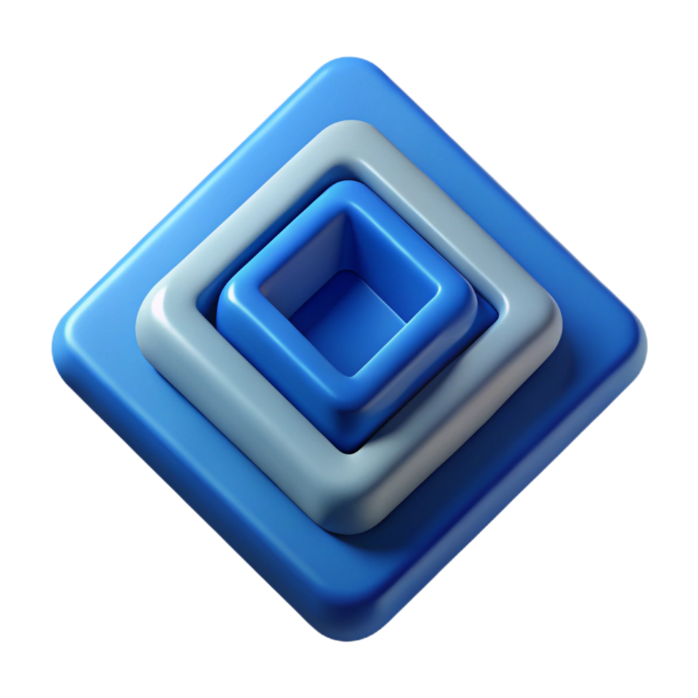 Inspired Traditional Sharp Edges Concentric Squares Single Weight Stroke With Scalable Design